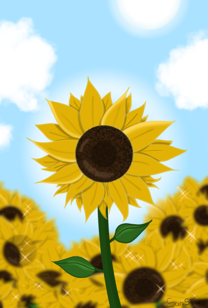 Sunflower field - ibisPaint