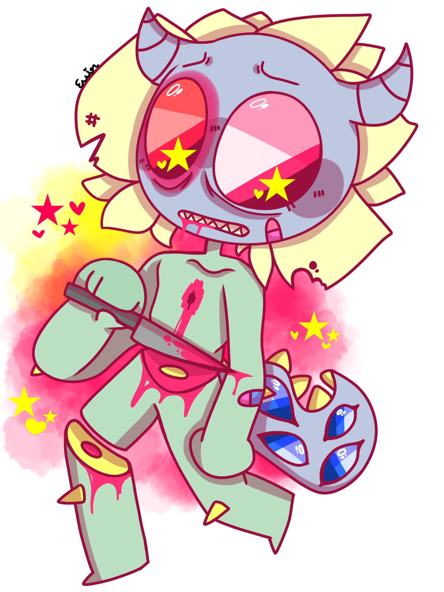 pastel peek (gore blood) (speedpaint) - ibisPaint