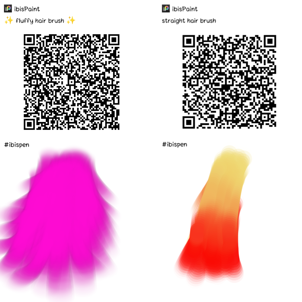 fluffy hair brush vs straight hair brush - ibisPaint