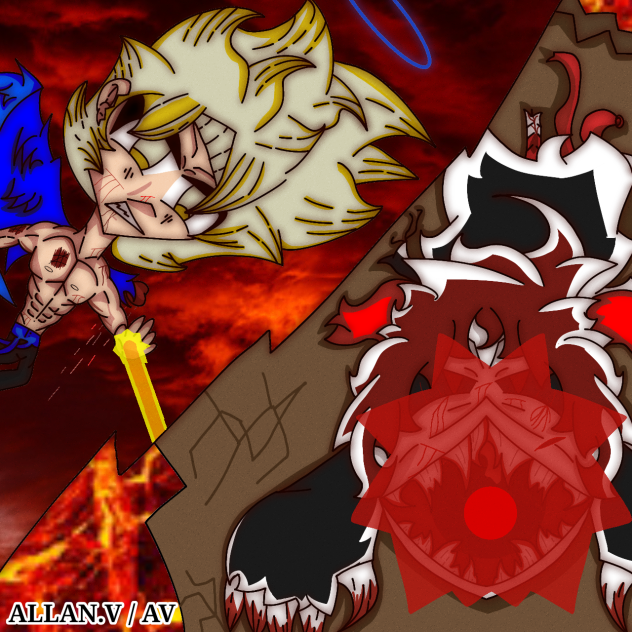 Alex Ander VS Randal The Demon Dragon - ibisPaint