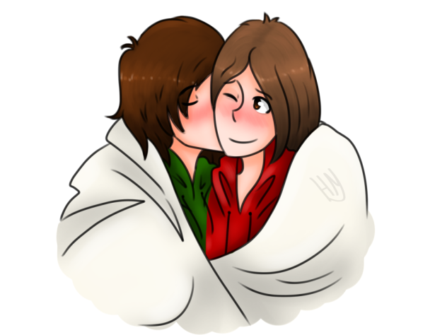 Mona and Haru Cuddle - ibisPaint