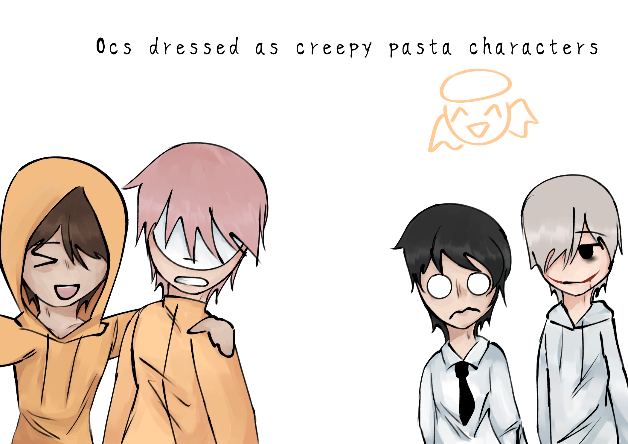 Ocs dressed as creepypasta - ibisPaint