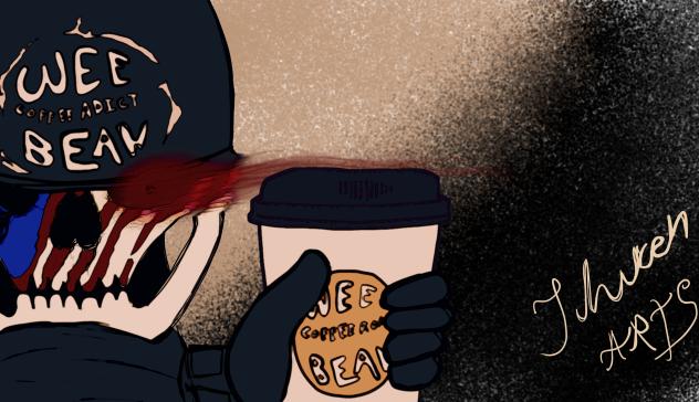 Wee bean coffee addicted soldier - ibisPaint