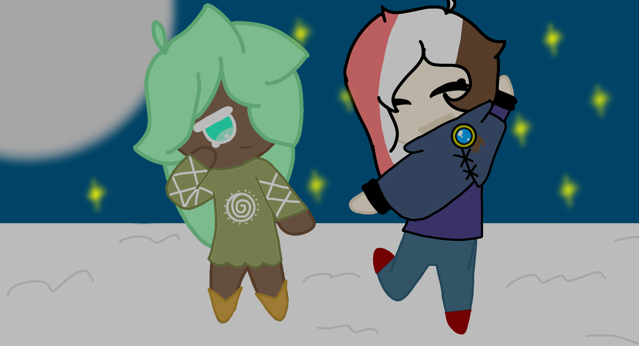 Minty leaf cookie and napoleon cookie - ibisPaint