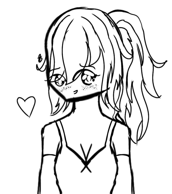 A Nice Girl with a cute Ponytail Sketch - ibisPaint
