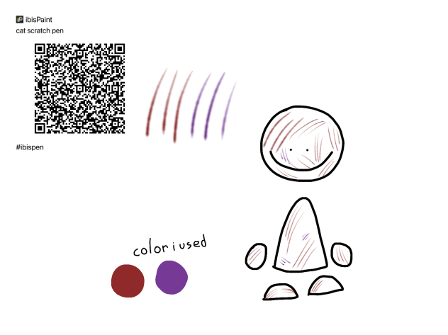 cat scratch pen qr code - ibisPaint