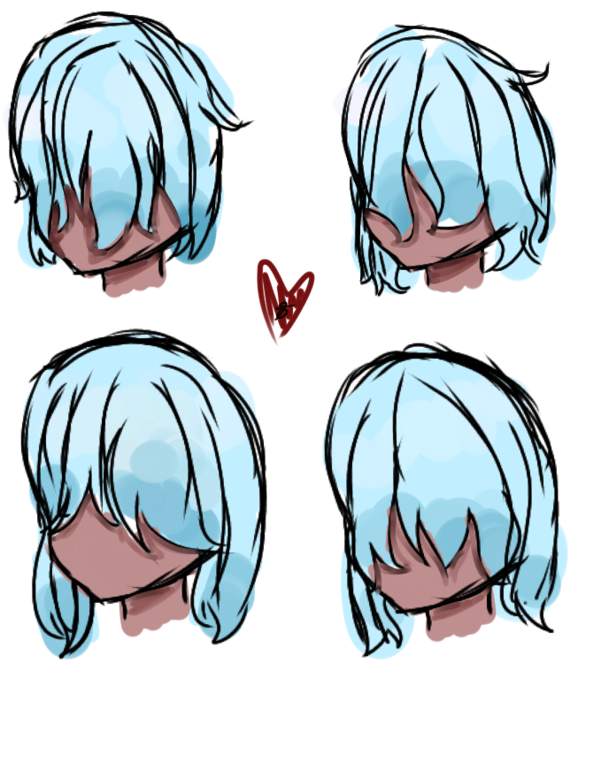 4 Hair Styles - ibisPaint