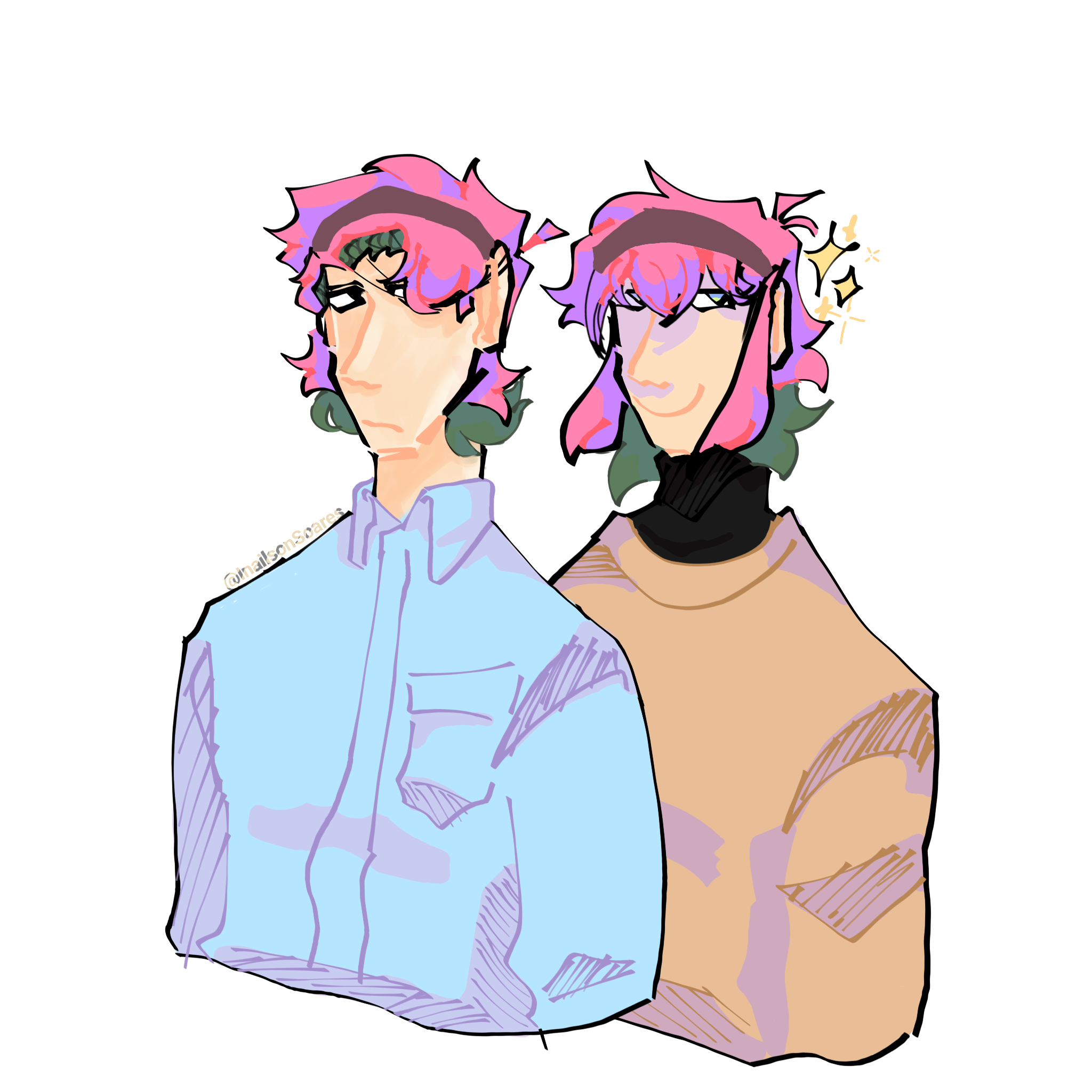 Pink haired boys. . . - ibisPaint