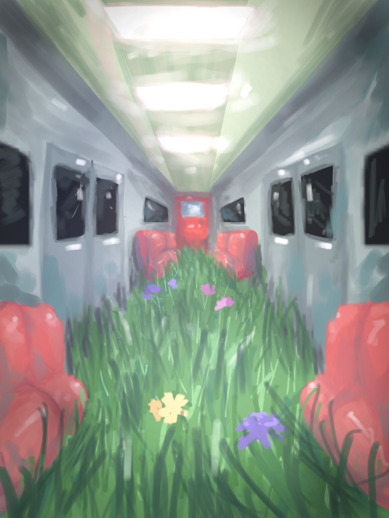 on the train - ibisPaint