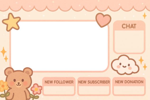 Cute live streaming overlay 3 - ibisPaint
