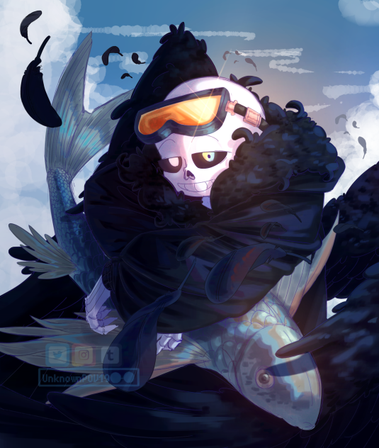 birb with a fish (birdtale sans) - ibisPaint