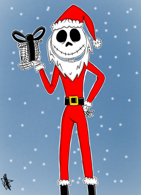 Jack skellington santa Claus 🎅🎅🎅💀 - ibisPaint