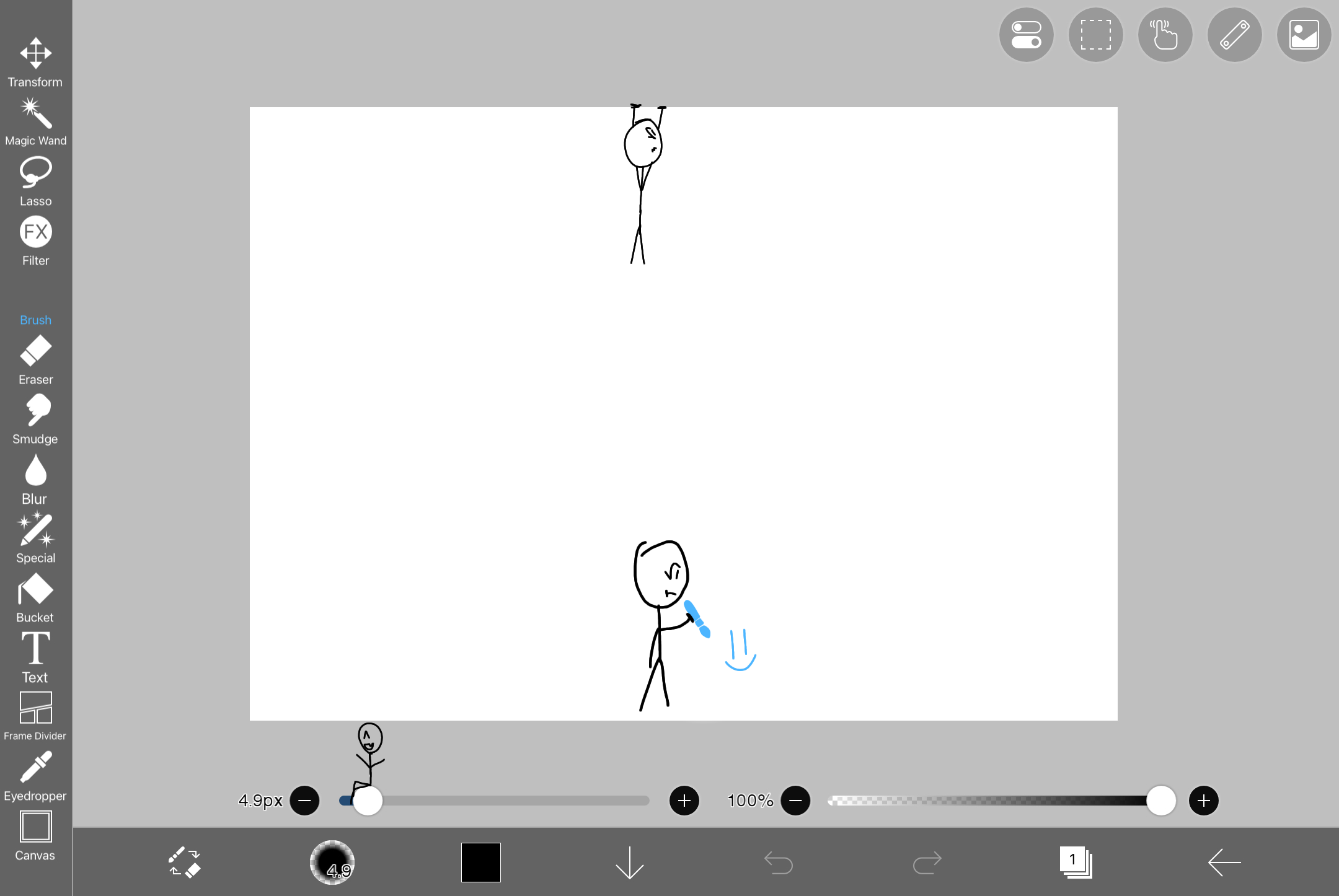 Sneaky stick man - ibisPaint