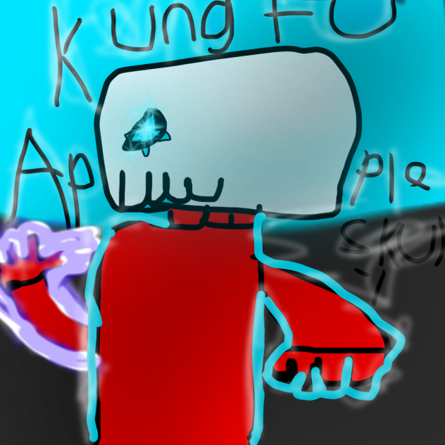 Making kung fu apple skull art - ibisPaint