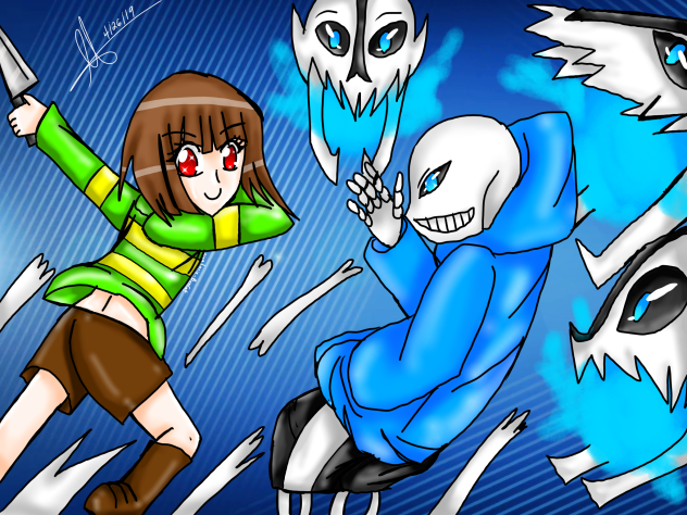 Sans vs Chara - ibisPaint