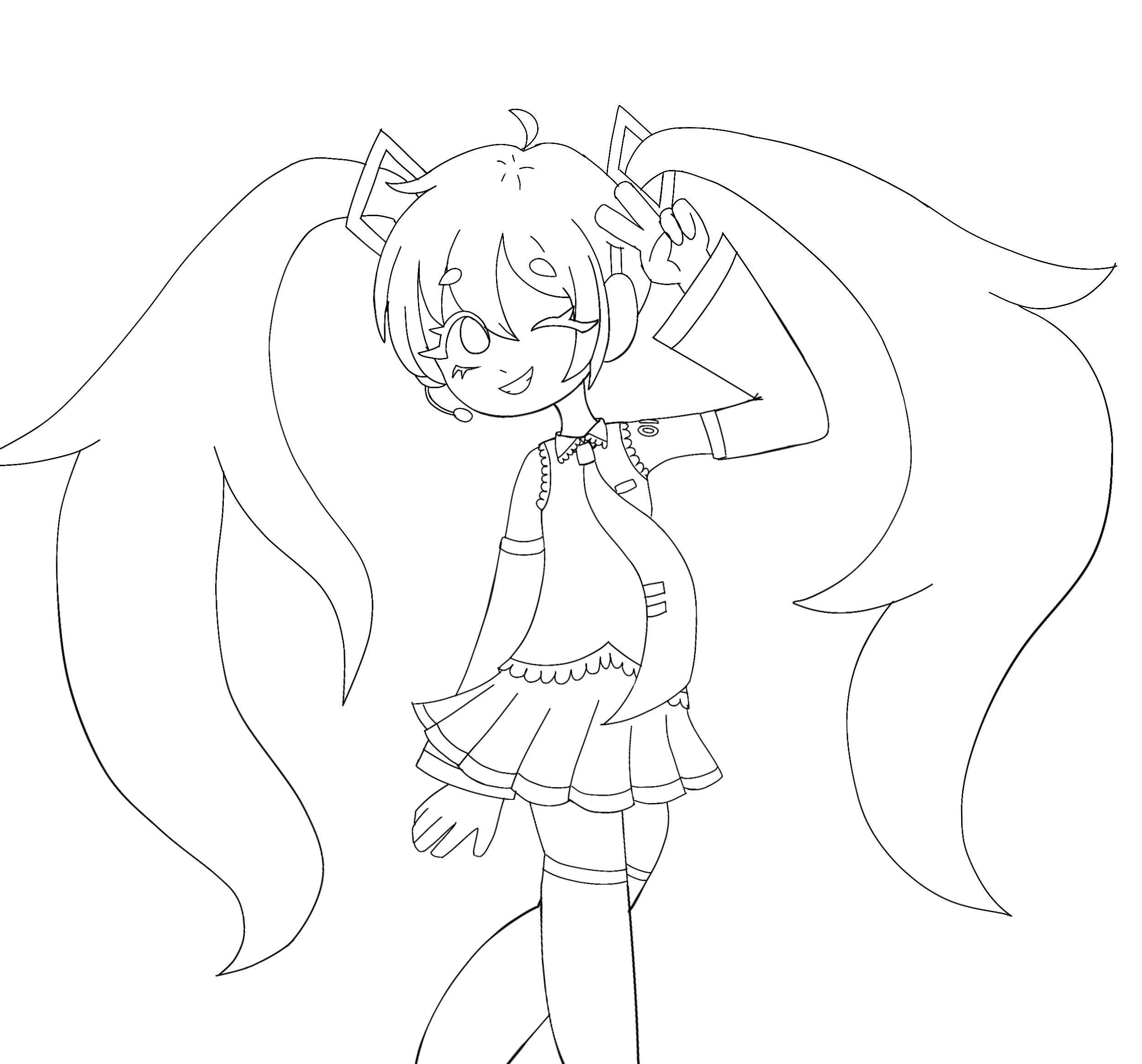miku(lineart) - ibisPaint