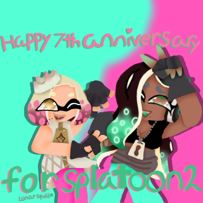 happy 7th anniversary for splatoon 2 - ibisPaint