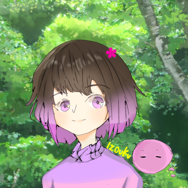 cute girl lurking on the forest - ibisPaint