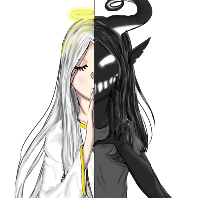 half angel half demon - ibisPaint