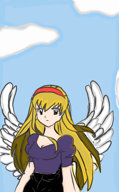 Flying Angel In sky anime drawing - ibisPaint