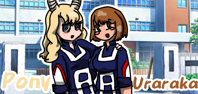 Pony Tsunotori and Ochaco Uraraka - ibisPaint