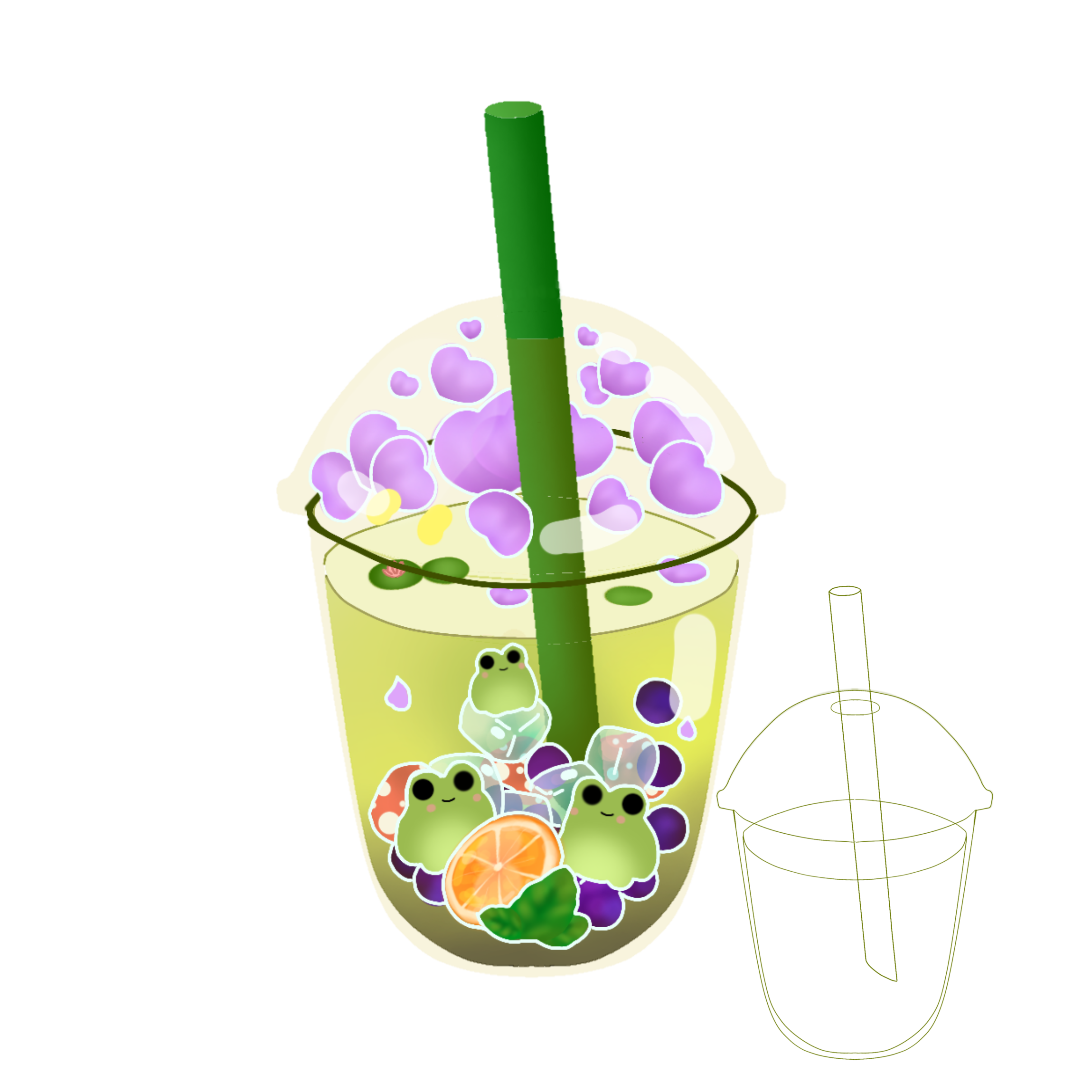 Cute Dreamy Smoothie Frog - ibisPaint