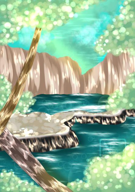 NTB TIU PUPUS WATERFALL [ILLUSTRATED] - ibisPaint