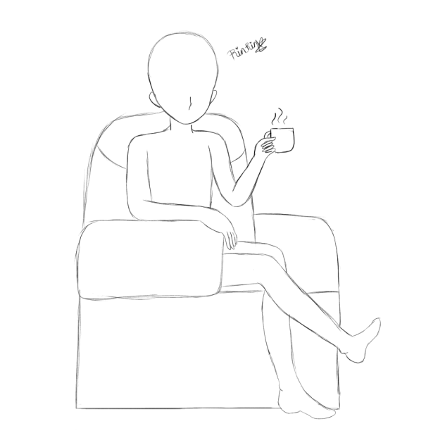 Person sitting on a chair base - ibisPaint