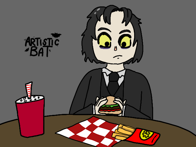 pigeon king eating a burger - ibisPaint