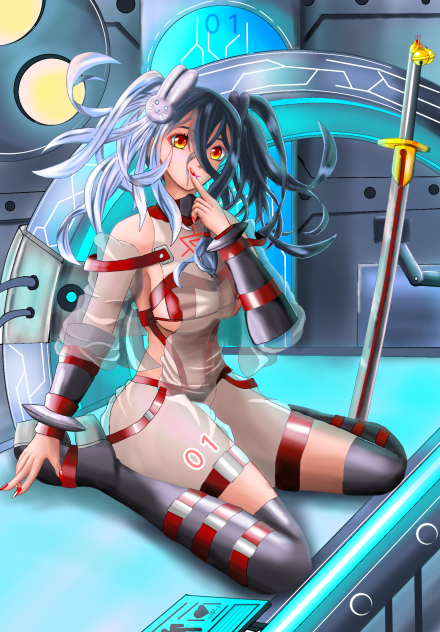 girl in laboratory - ibisPaint