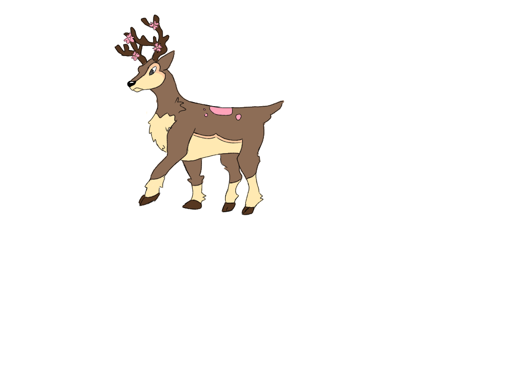 First Pokemon Art (Sawsbuck-Spring Form) - ibisPaint
