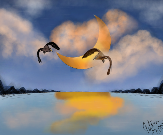 💫Big red half moon - ibisPaint