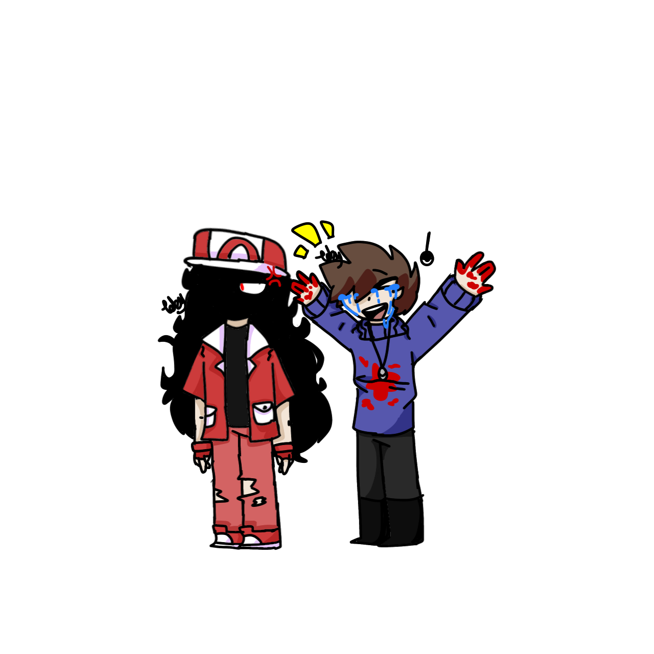 Strangled Red and Blue Tears ️💙🔪 - ibisPaint