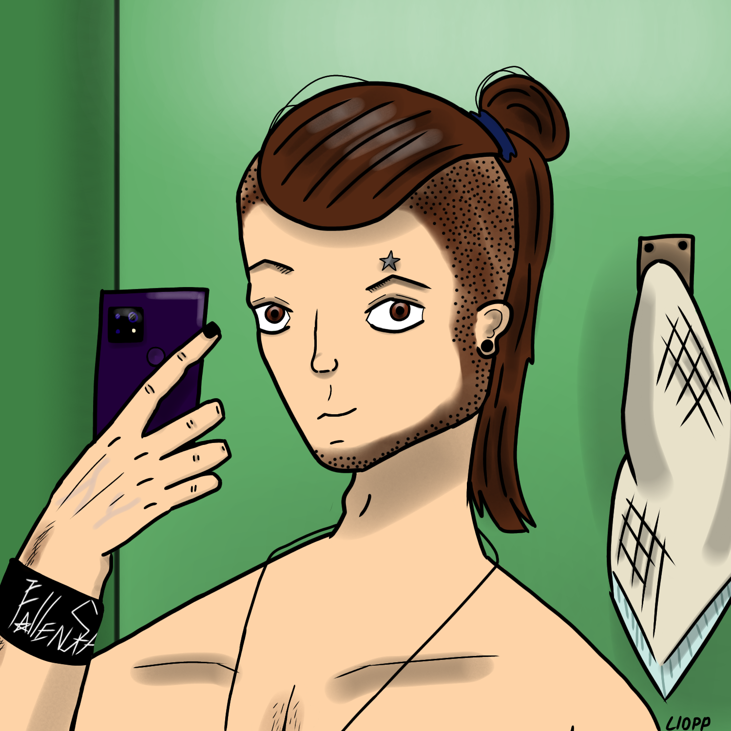 Elton in bathroom - ibisPaint