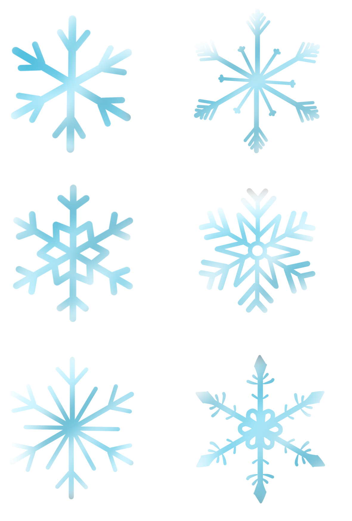 Winter snow flakes (coloured) - ibisPaint