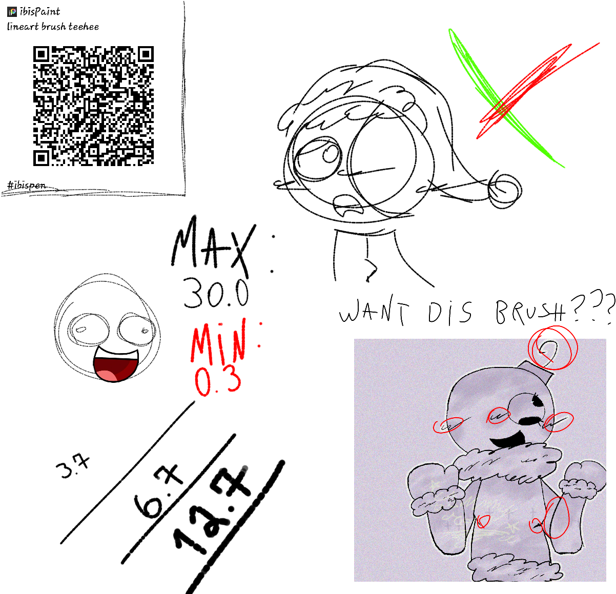 lineart brush teehee - ibisPaint