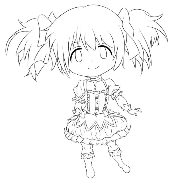 madoka lineart chibi - ibisPaint