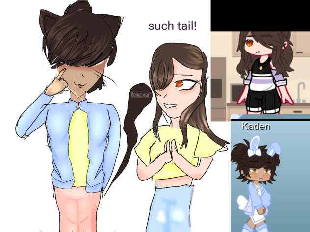 Untitled111 she likes Kaden's tail! - ibisPaint
