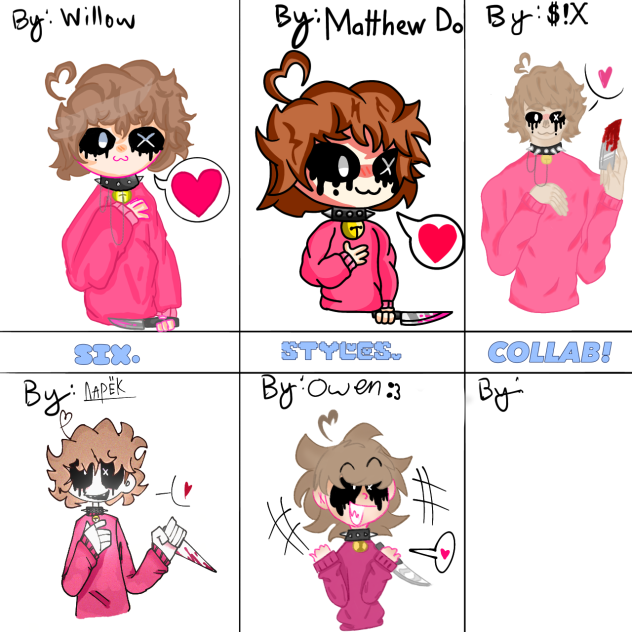 Six different versions collab - ibisPaint
