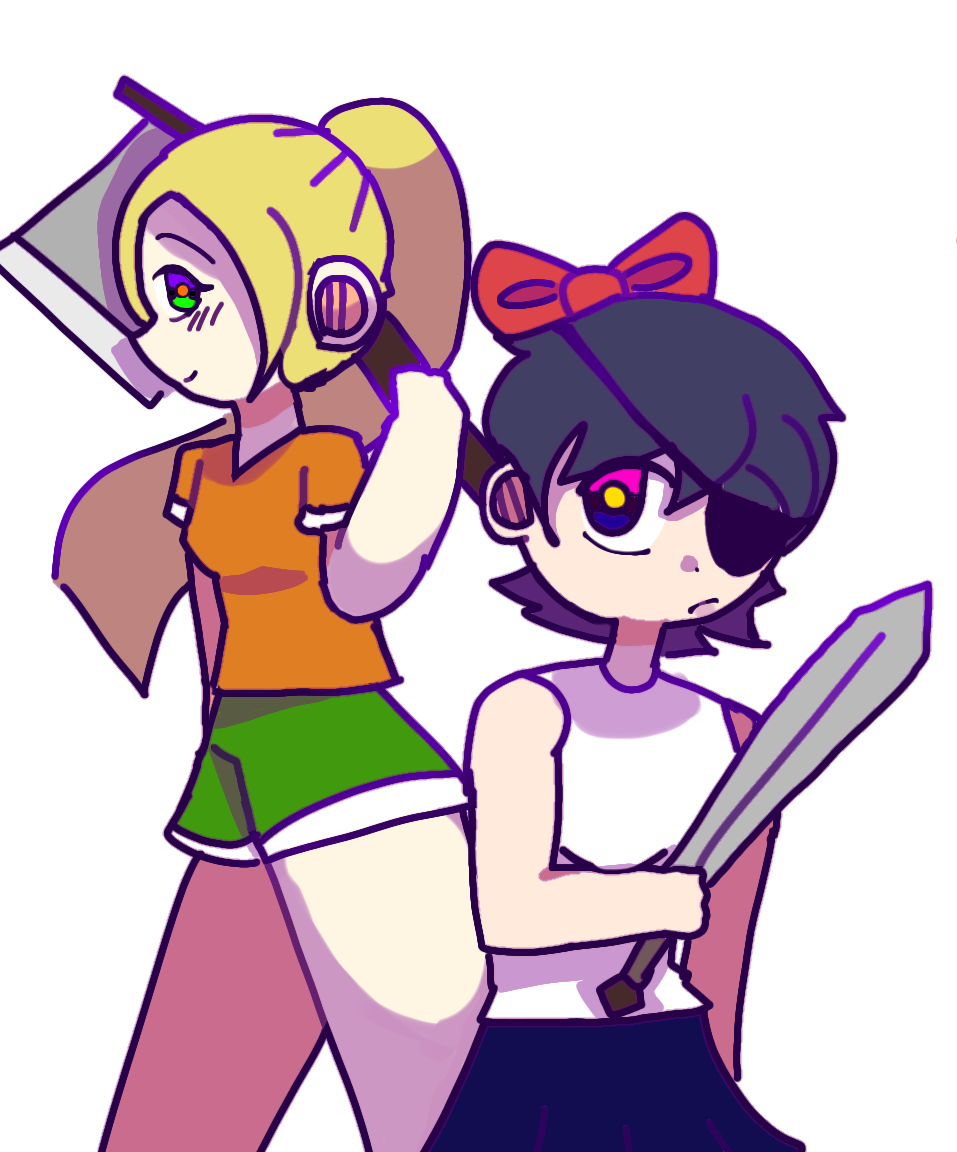 武器を持つ 2 つの馬鹿 Two idiots with weapons - ibisPaint