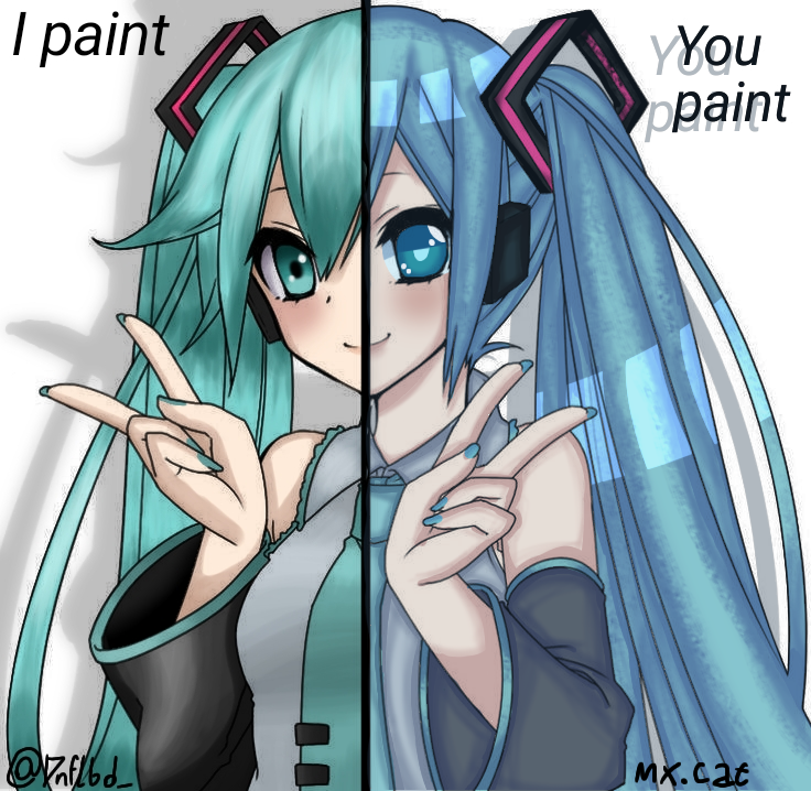 miku coloring with @simp_de_Manjiro! - ibisPaint