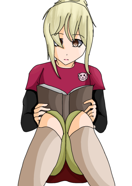 Girl reading a book - ibisPaint