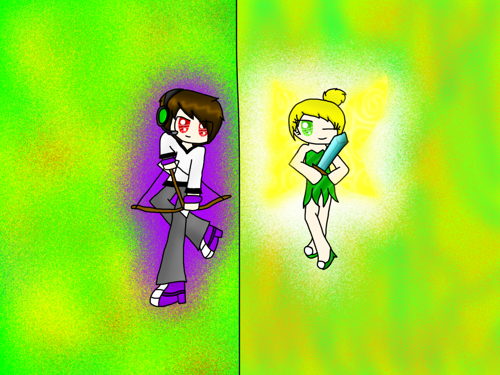 Minecraft & Tinerkerbell, Crossover - ibisPaint