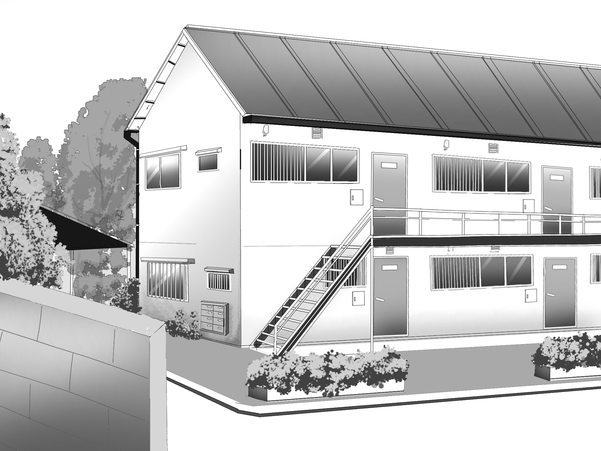 IBM3512 apartment building - ibisPaint