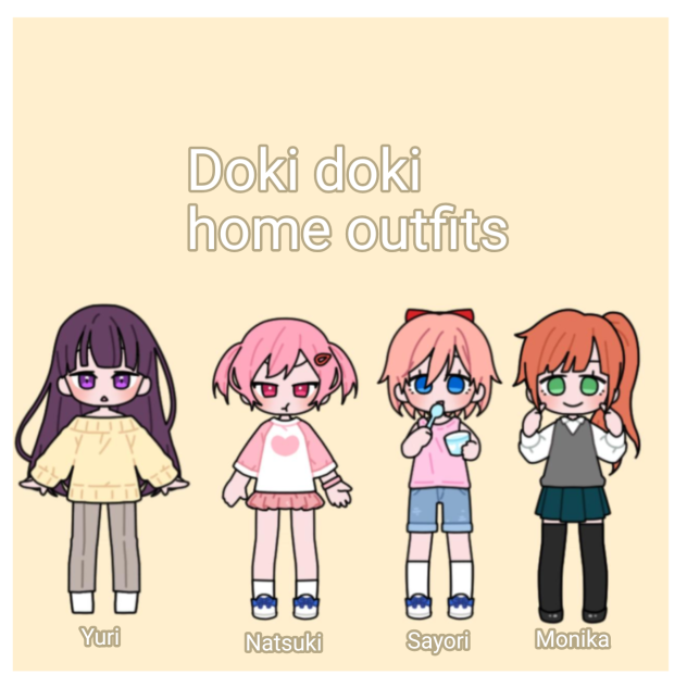 Doki Doki home outfits - ibisPaint