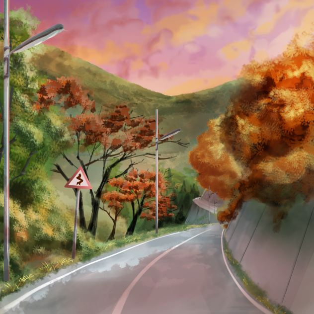 Steep Hillside Road - ibisPaint