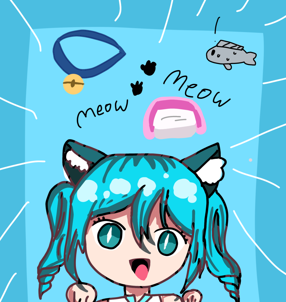 Meoku (miku + meow) - ibisPaint