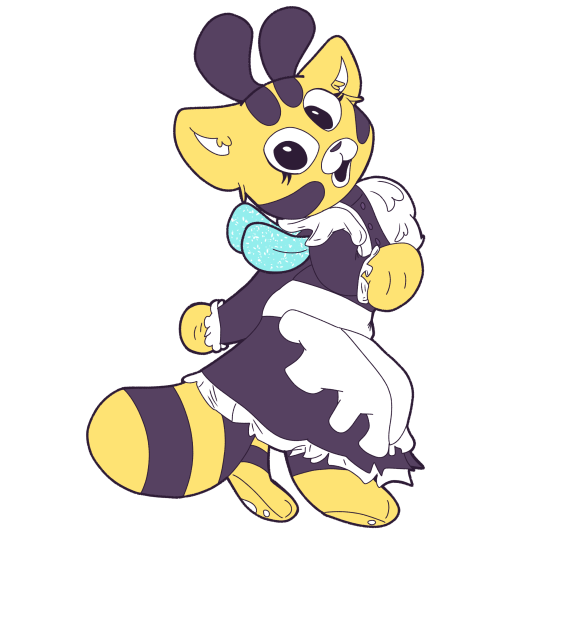 Cat bee in a maid dress - ibisPaint
