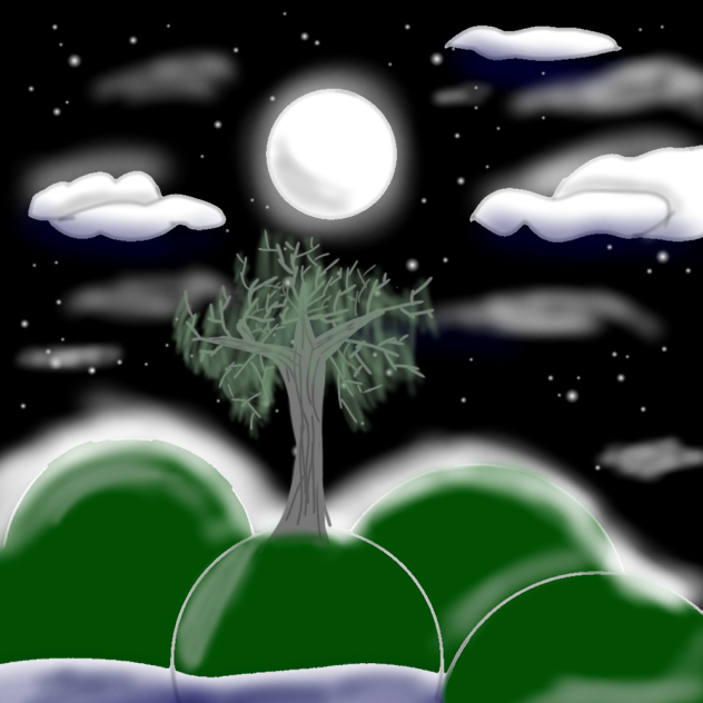 the tree upon a hill - ibisPaint