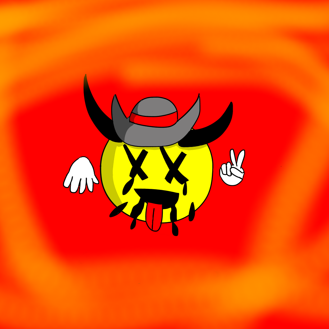 floating dead smiley face - ibisPaint